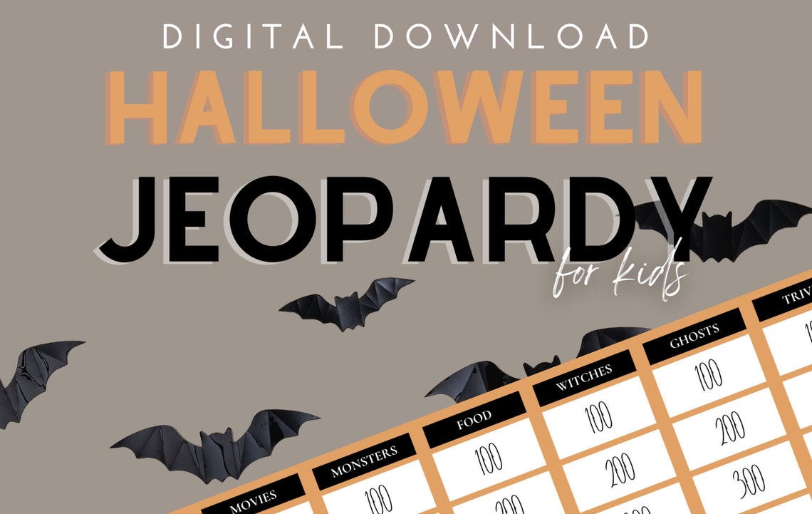 Halloween Kids Jeopardy Halloween Jeopardy for Kids Jeopardy Digital ...