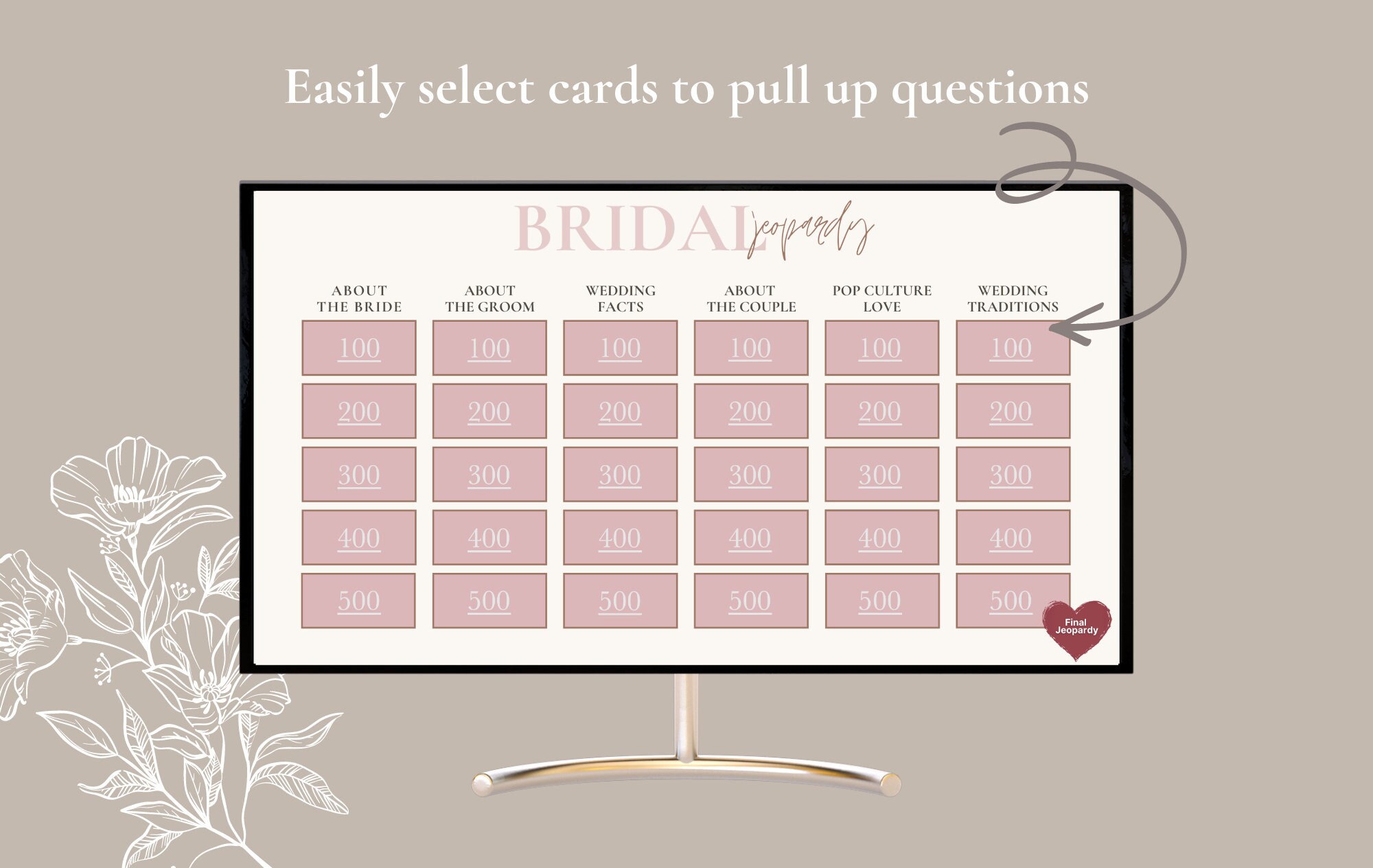 The Bridal Jeopardy Bridal Shower Game Digital Download Customizable ...
