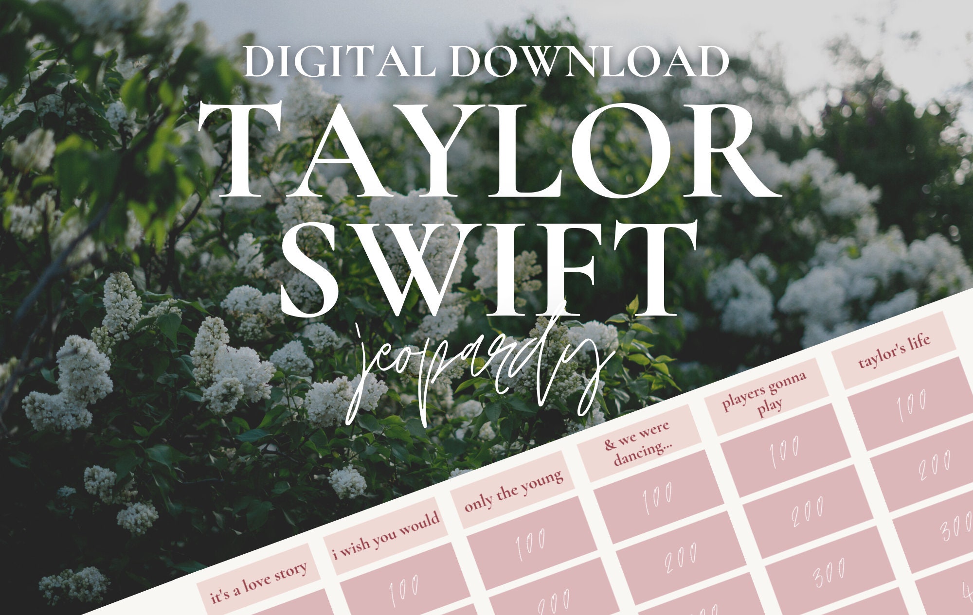 Taylor Swift Jeopardy | Jeopardy Digital Download | (unofficial) Taylor ...