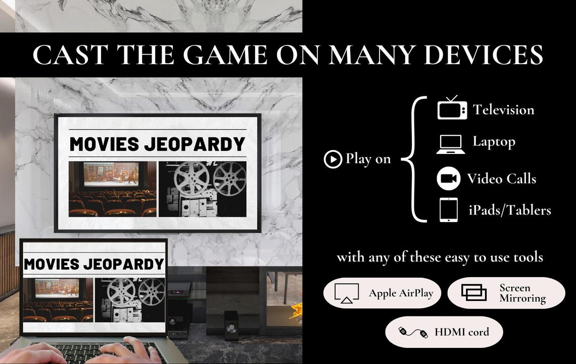 Movies Jeopardy - Volume 1 | Trivia Night Game | Oscars Party (digital ...