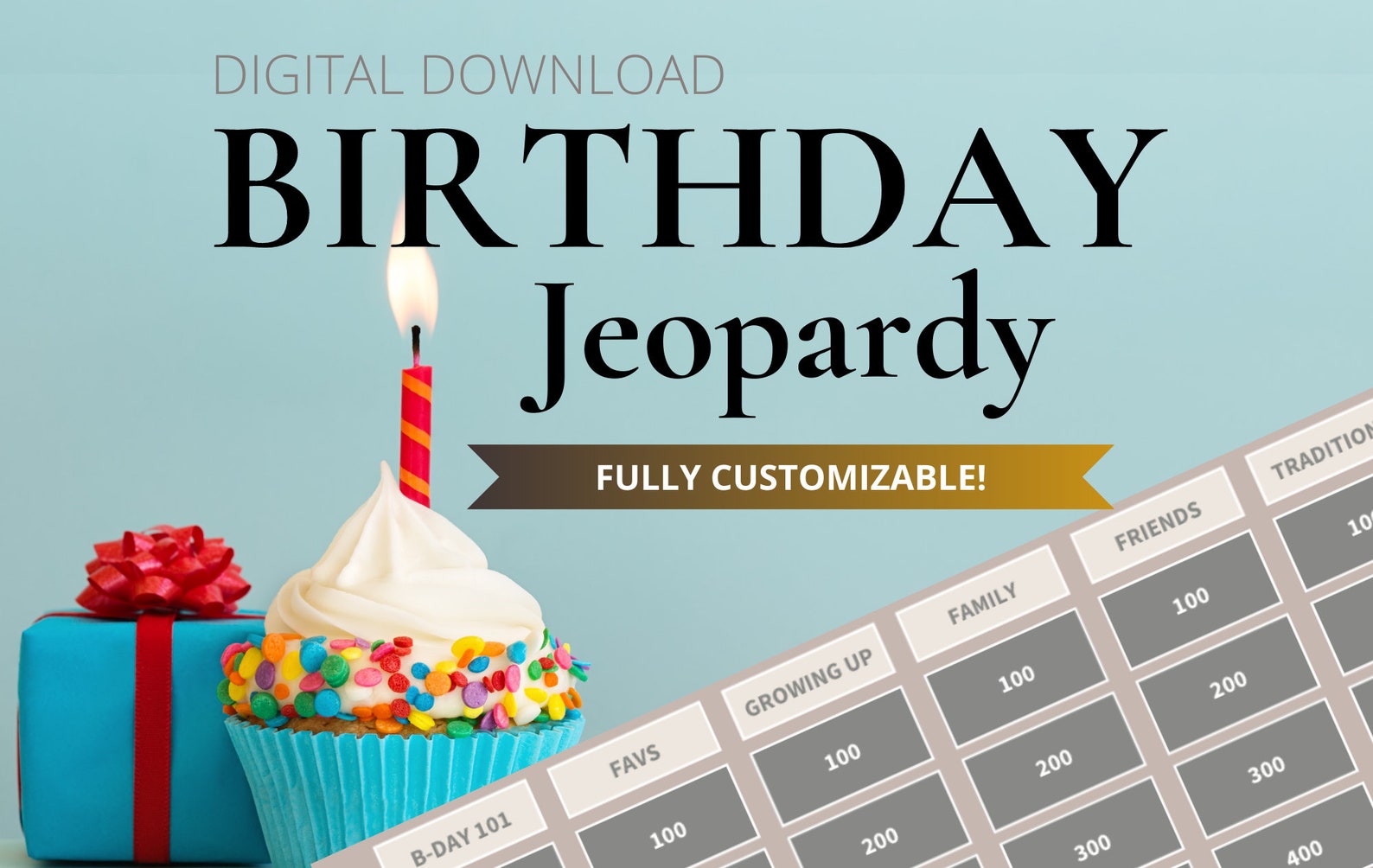 Birthday Jeopardy Custom Birthday Party Game Digital Download ...