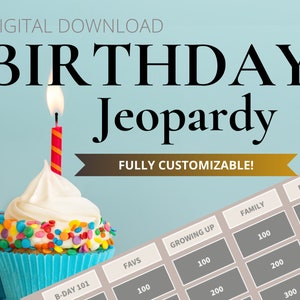 Birthday Jeopardy Custom Birthday Party Game Digital Download ...