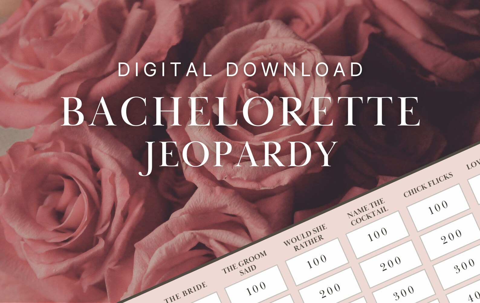 Bachelorette Party Jeopardy Digital Download Customizable Bachelorette ...