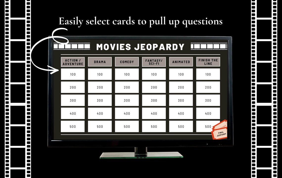 Movies Jeopardy Volume 3 | Movie Trivia Game | Movie Night Game | Movie ...
