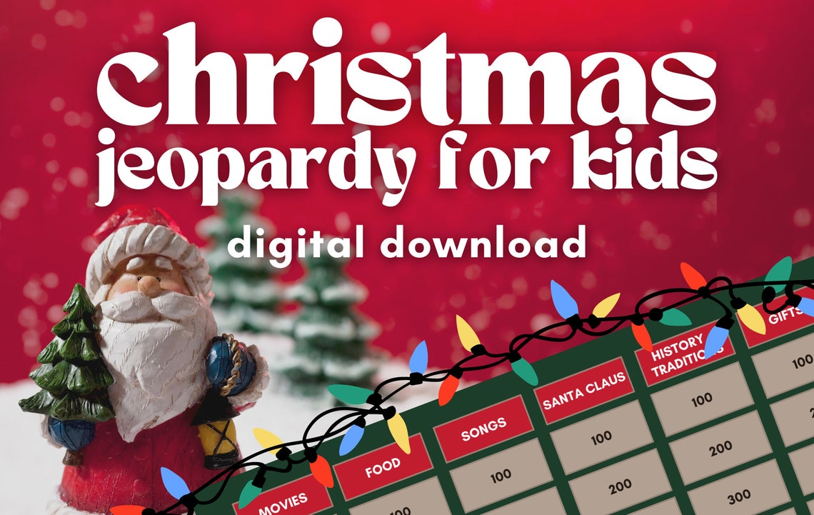 Christmas Kids Jeopardy Jeopardy Digital Download Kids - Etsy