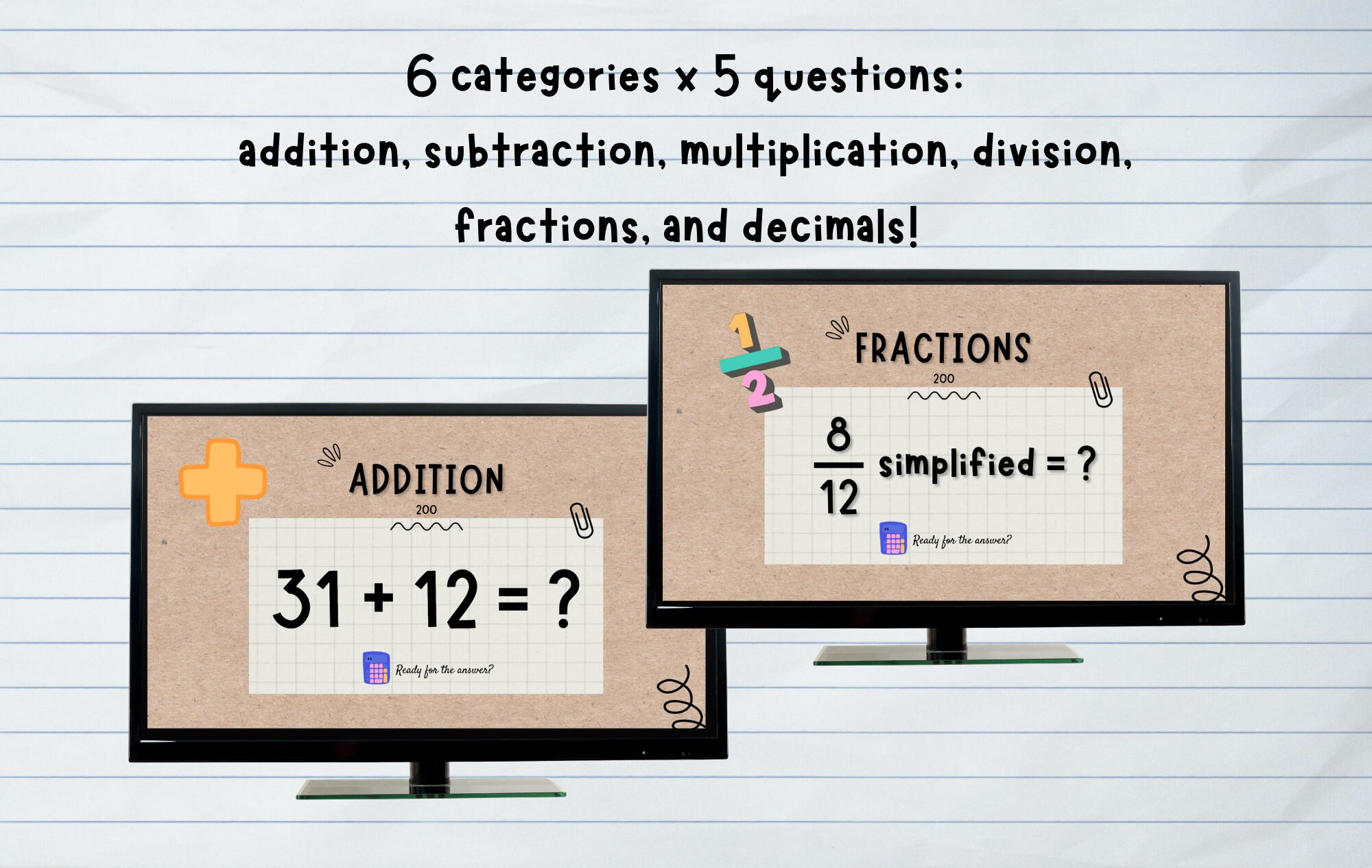 Elementary Math Jeopardy Game | Classroom Game | Math Games ...