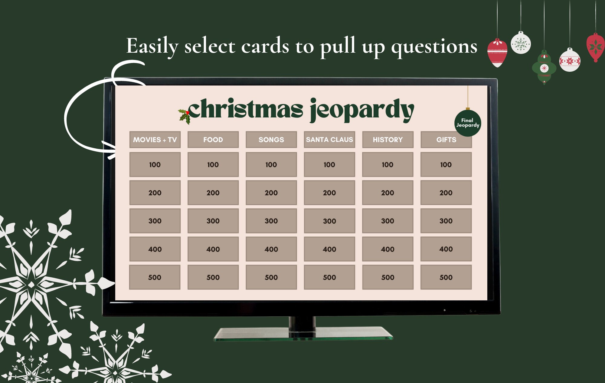 Christmas Jeopardy Jeopardy Digital Download Christmas Party Games ...