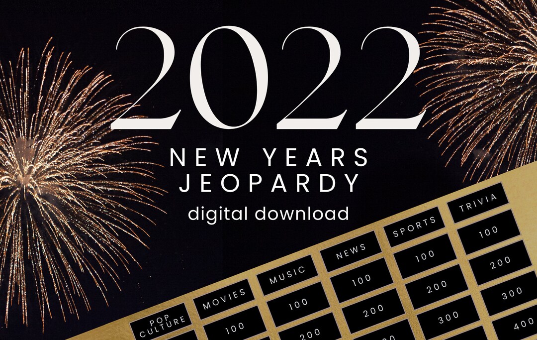 2022 New Year's Jeopardy Game | Holiday Trivia (digital Download) - Etsy