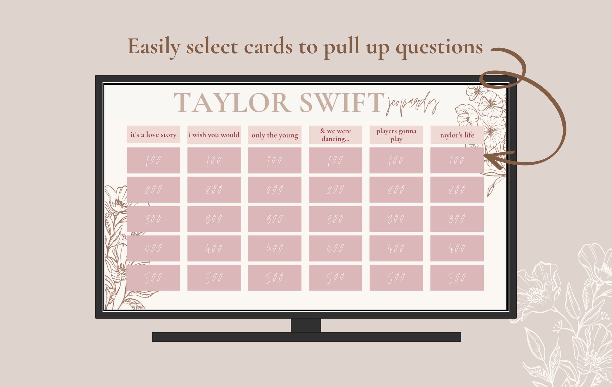 Taylor Swift Jeopardy | Jeopardy Digital Download | (unofficial) Taylor ...