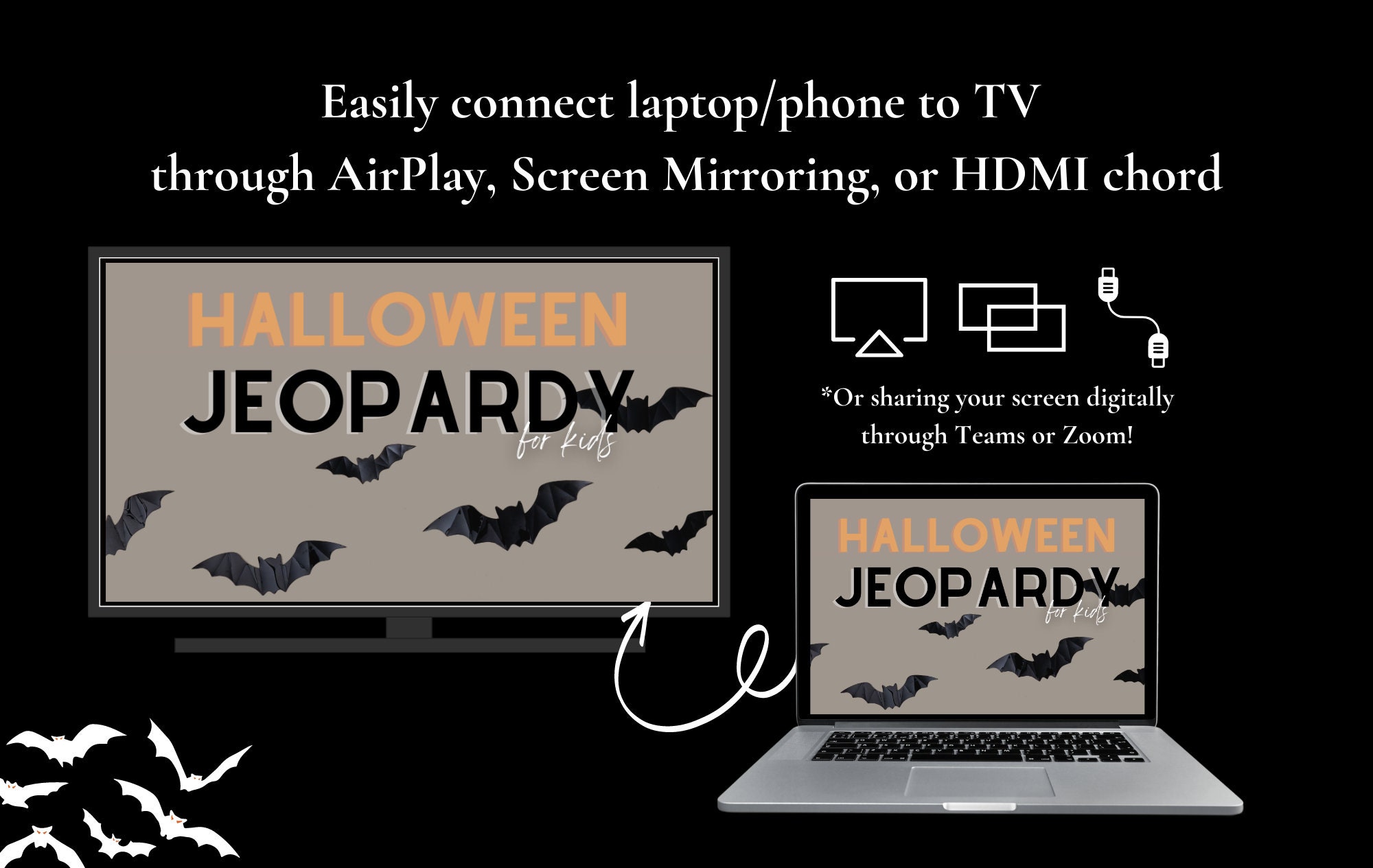 Halloween Kids Jeopardy Game | Classroom Party (digital Download) - Etsy