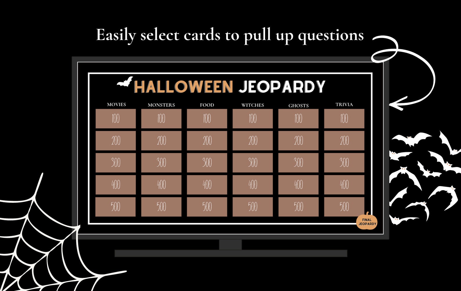 Halloween Kids Jeopardy | Halloween Jeopardy for Kids | Jeopardy ...