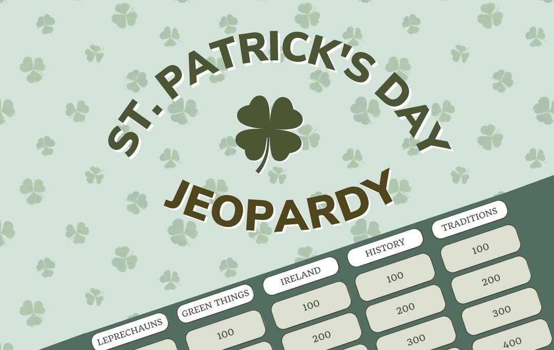 St. Patrick's Day Jeopardy | Jeopardy Digital Download | St Patricks ...