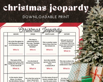 Jeopardy Christmas Games Printable - Etsy
