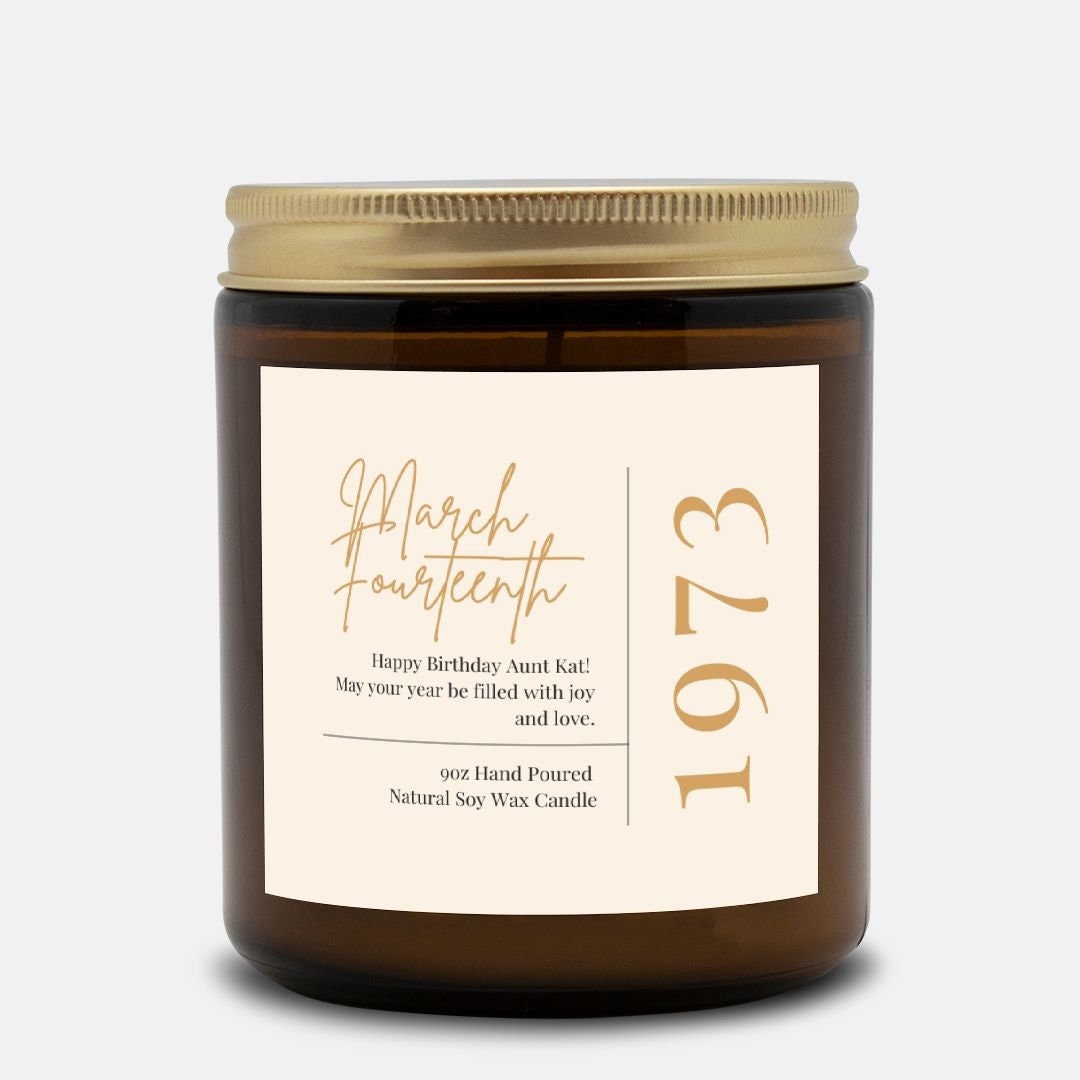 Personalized Birthday Candle Gift Soy Wax No Paraffin Birthday Gift for ...