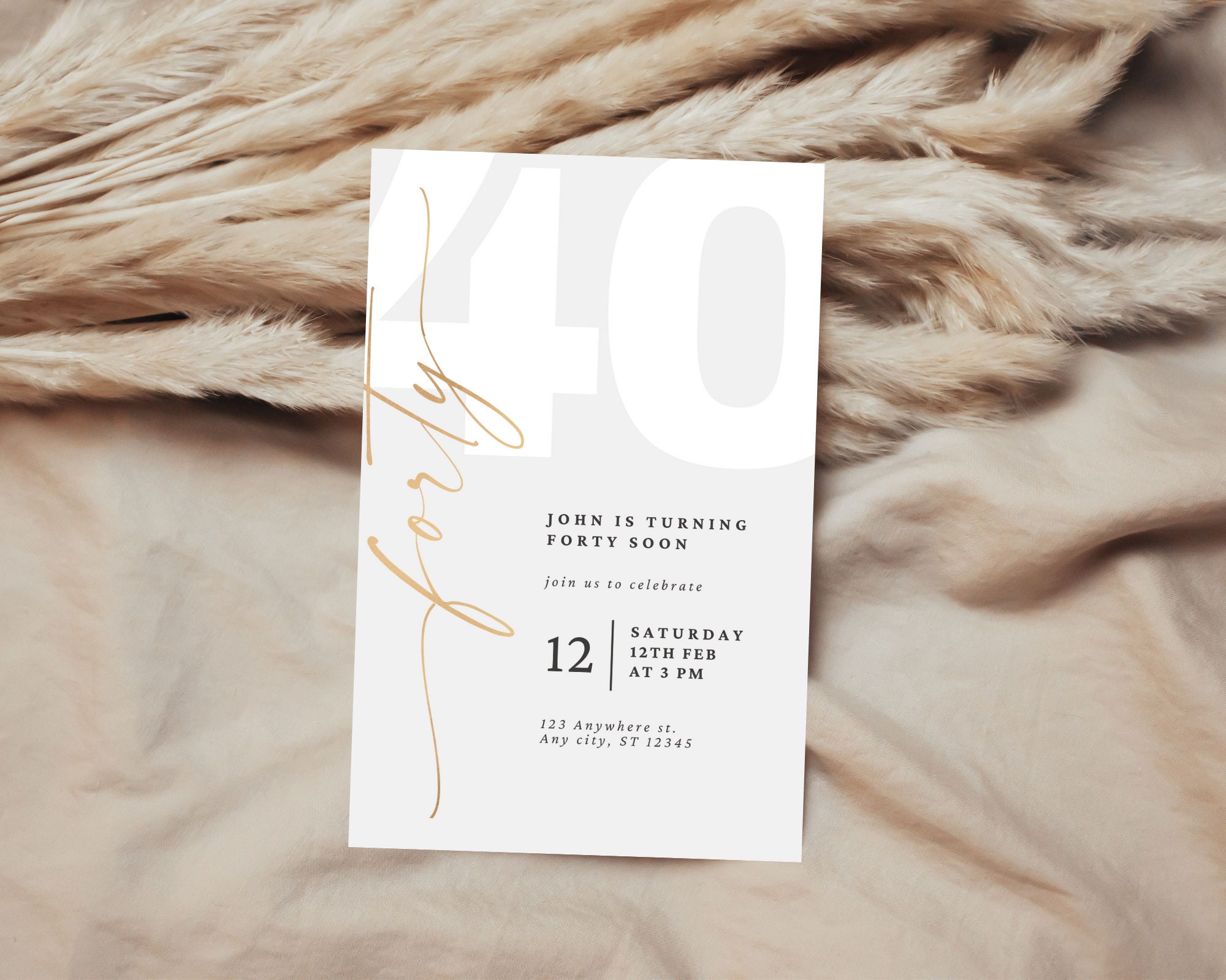 Neutral Invite, 40th Birthday Invite, 50th Birthday Invite, 30th ...