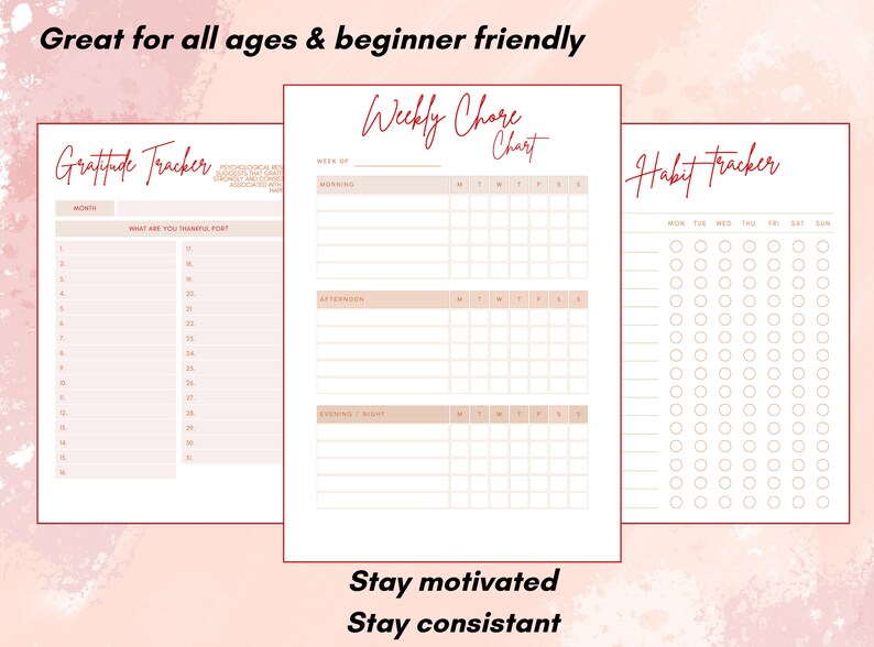 Daily Habit Tracker, Goal Setting, Gratitude Journal, Downloadable PDF ...
