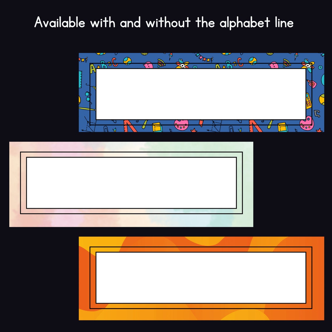 Back to School: Desk Name Card Templates Multiple Patterns L PDF ...