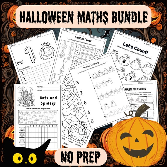 Hojas De Trabajo De Resta De Halloween De Primer Grado Sumas De