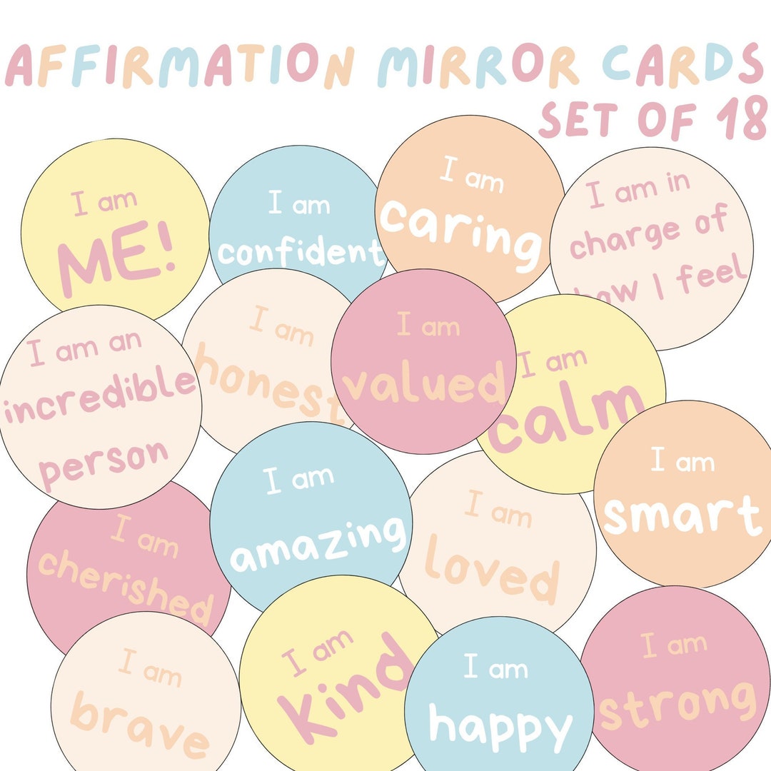 Printable Affirmation Cards Mirror Display L Bulletin Board L Growth ...