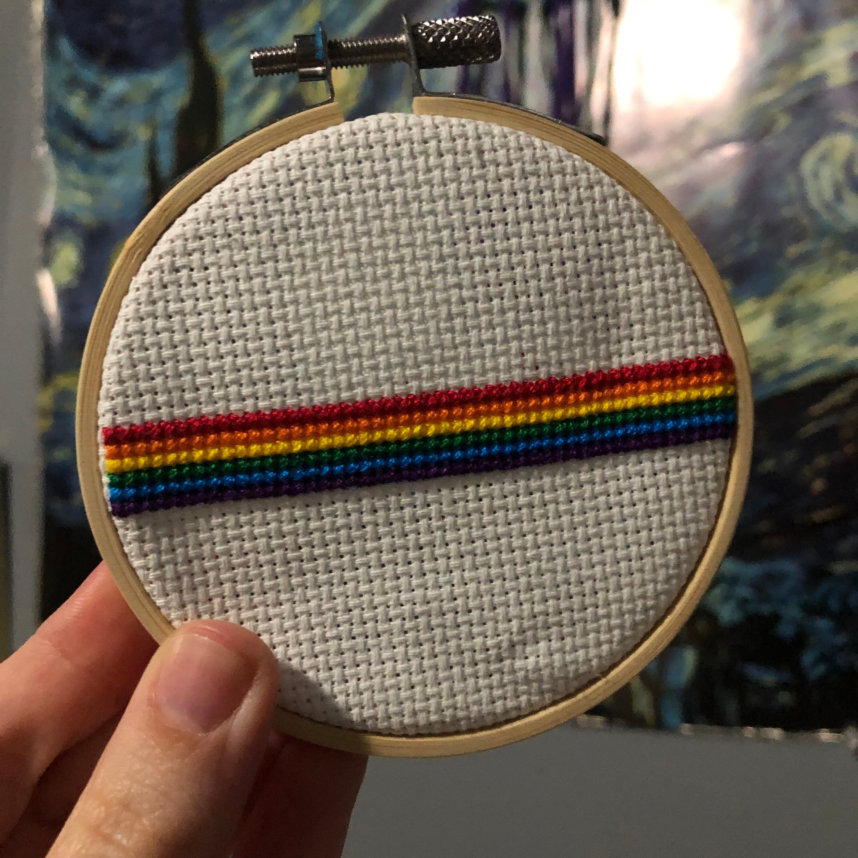 Pride Flag Line in 3-inch Embroidery Hoop - Etsy
