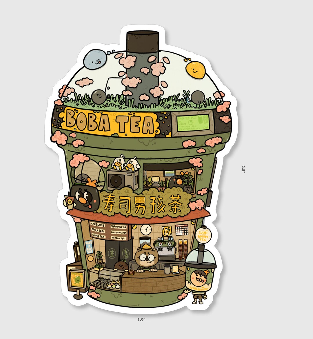 Boba Tea Sticker - Etsy
