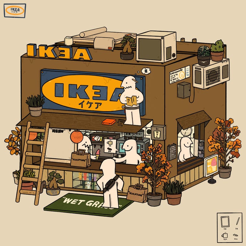 Cardboard Shop | 8x8 Artprint | Original, Food Art, Home and Kitchen ...