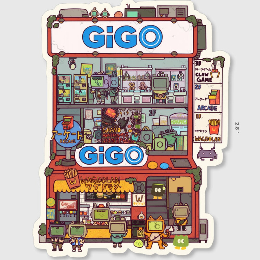Gigo Arcade Vinyl Sticker | Funny Decals, Laptop Stickers, Vinyl Stickers , Waterproof Sticker ...