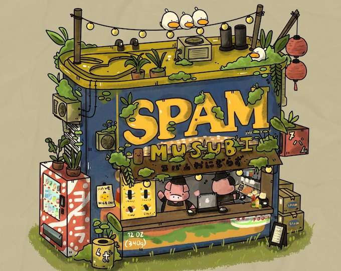 Spam Musubi 8x8 Matte Art Print Cute Food Stand Asian Wall - Etsy