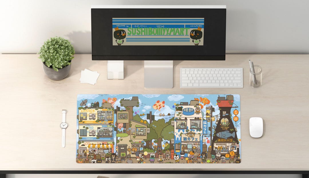 Cat City Desk Pad,japanese Office Accessory, Japan Desk Pad Mousepad XL ...