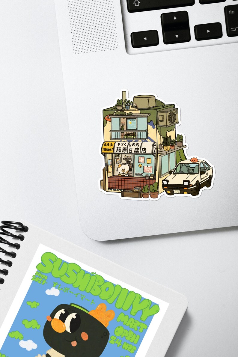 Initial D Vita Soy Tofu Shop Sticker | Funny Decals, Laptop Stickers, Vinyl Stickers ...
