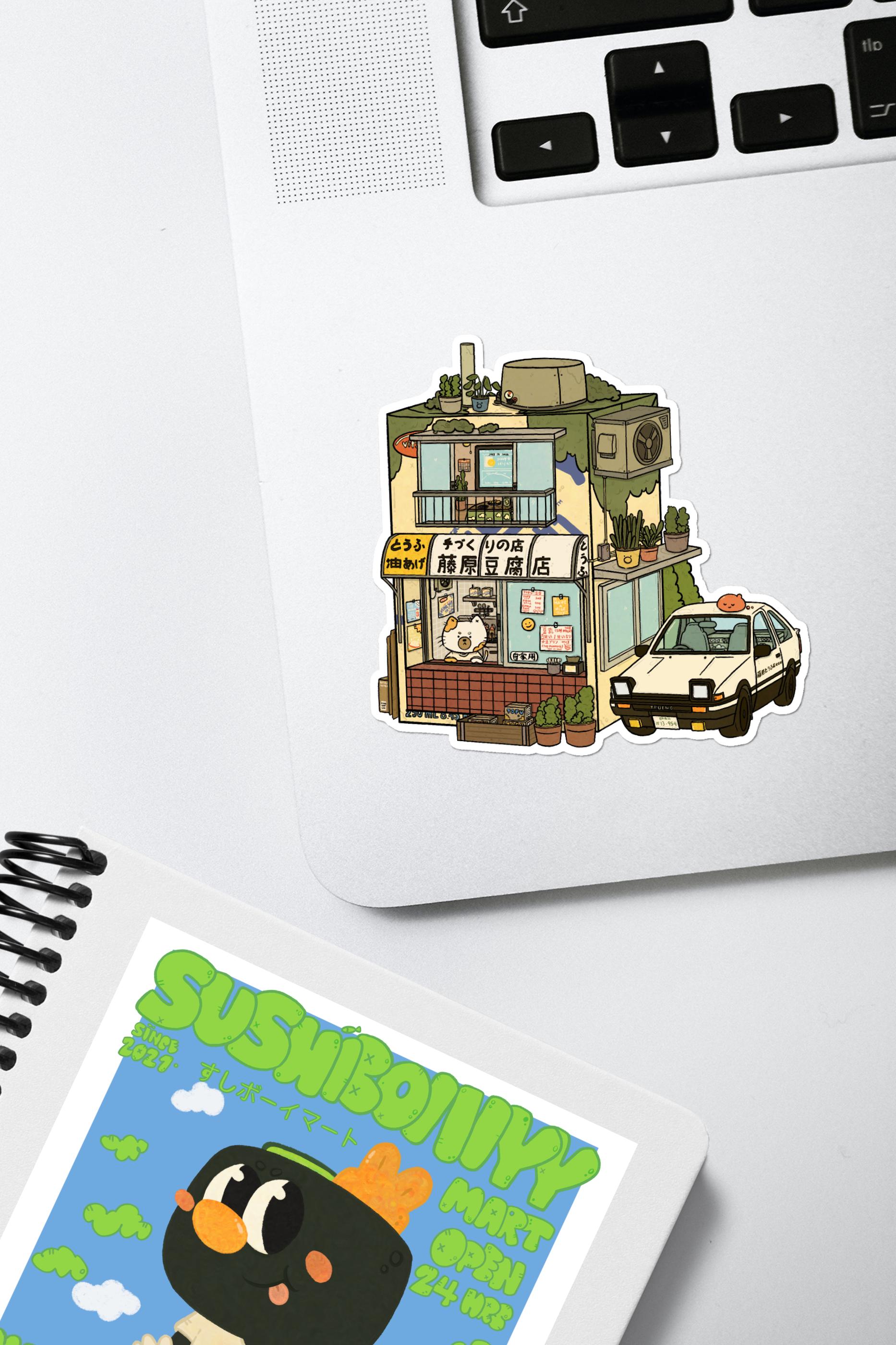 Initial D Vita Soy Tofu Shop Sticker | Funny Decals, Laptop Stickers ...