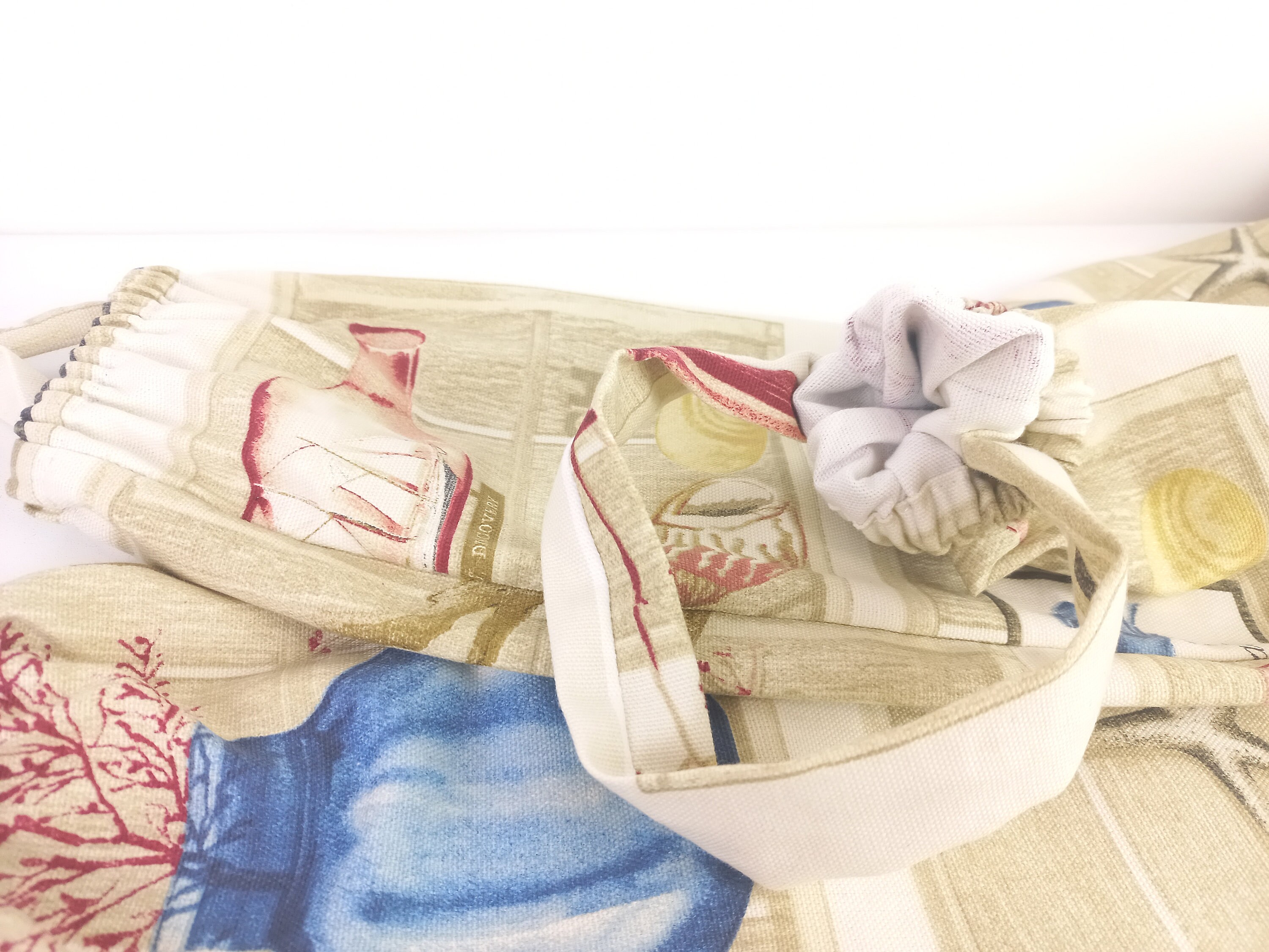 Linen Grosary Bag Holder, Beach House Plastic Bag Organizer, Kitchen ...