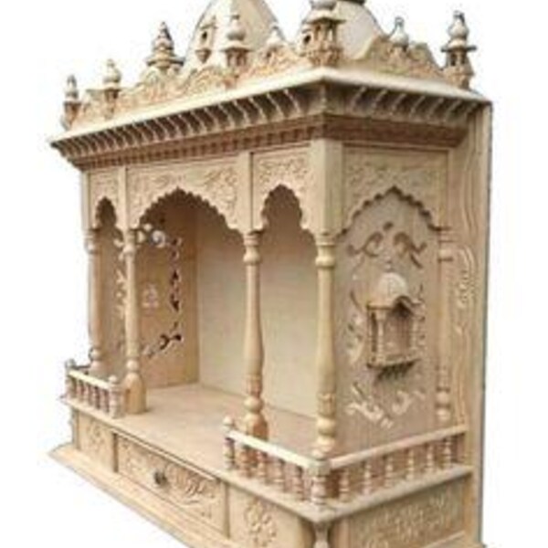 Designer Pooja Mandir / Mantap / Wooden Temple With Drawer, Wood Home ...