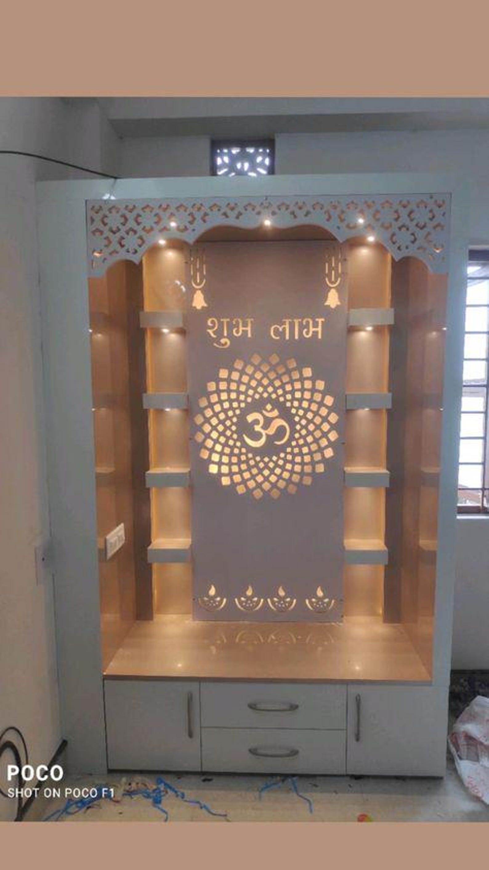 Designer Pooja Mandir / Mantap / Wooden Temple With Drawer, Wood Home ...