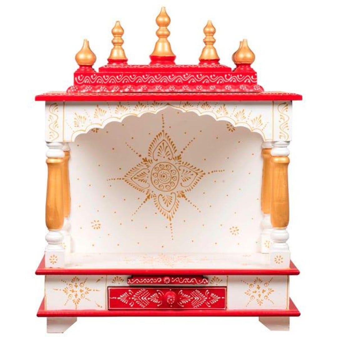 Designer Pooja Mandir / Mantap / Wooden Temple With Drawer, Wood Home ...