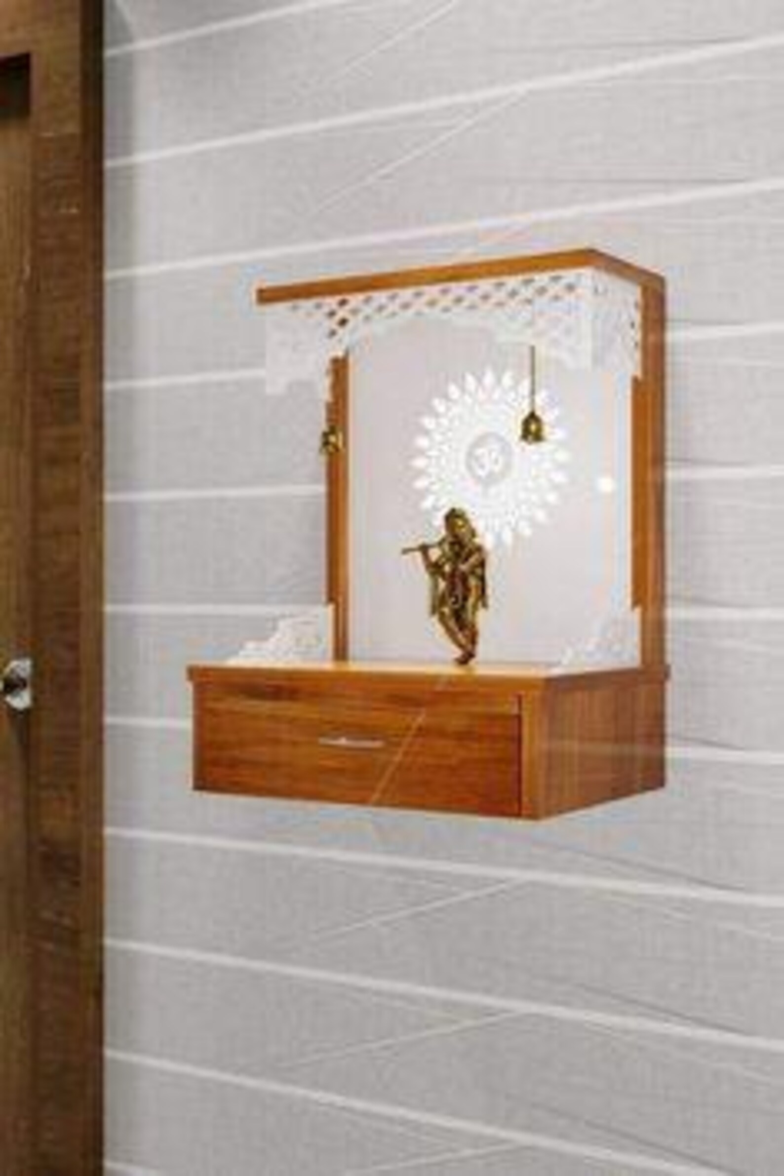 Designer Pooja Mandir / Mantap / Wooden Temple With Drawer, Wood Home ...