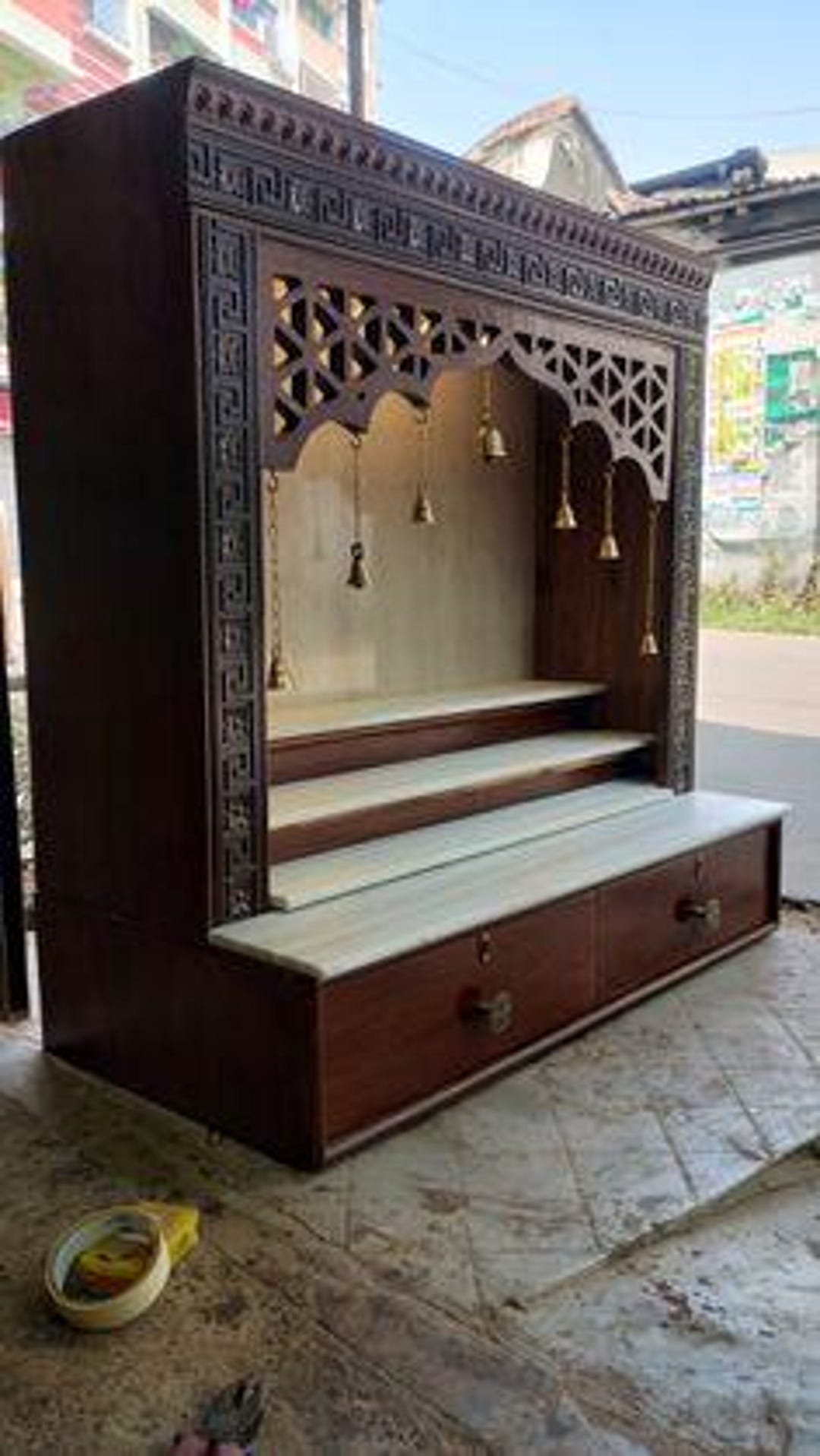 Designer Pooja Mandir / Mantap / Wooden Temple With Drawer, Wood Home ...