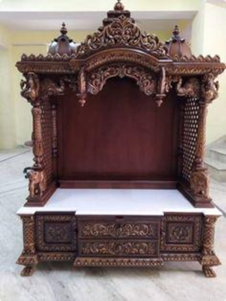 Designer Pooja Mandir / Mantap / Wooden Temple With Drawer, Wood Home ...