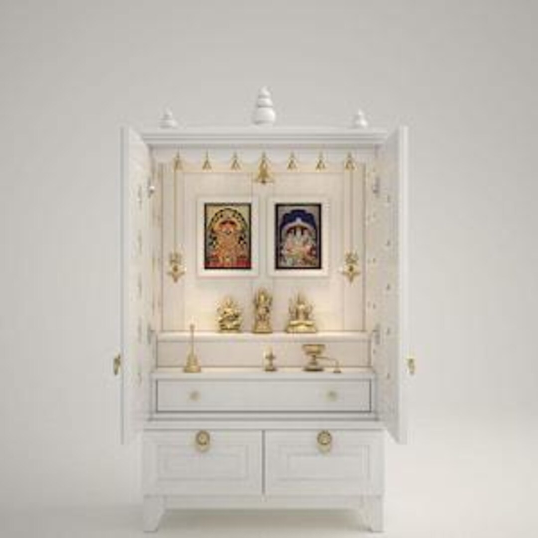 Designer Pooja Mandir / Mantap / Wooden Temple With Drawer, Wood Home ...