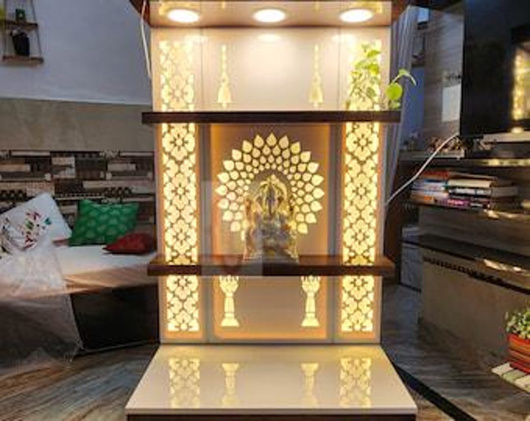 Designer Pooja Mandir / Mantap / Wooden Temple With Drawer, Wood Home ...