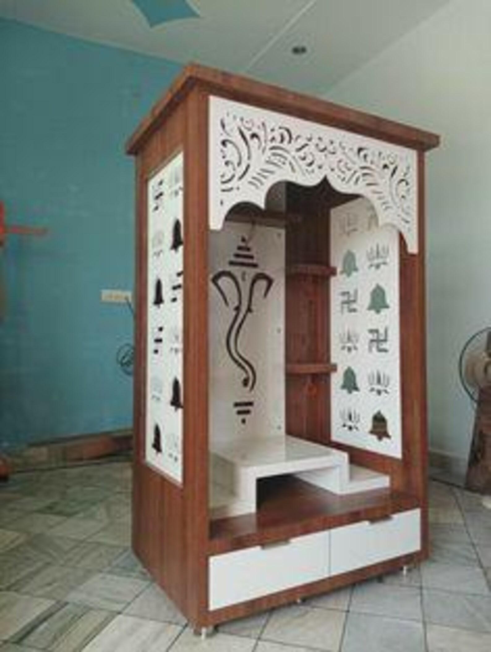 Designer Pooja Mandir / Mantap / Wooden Temple With Drawer, Wood Home ...
