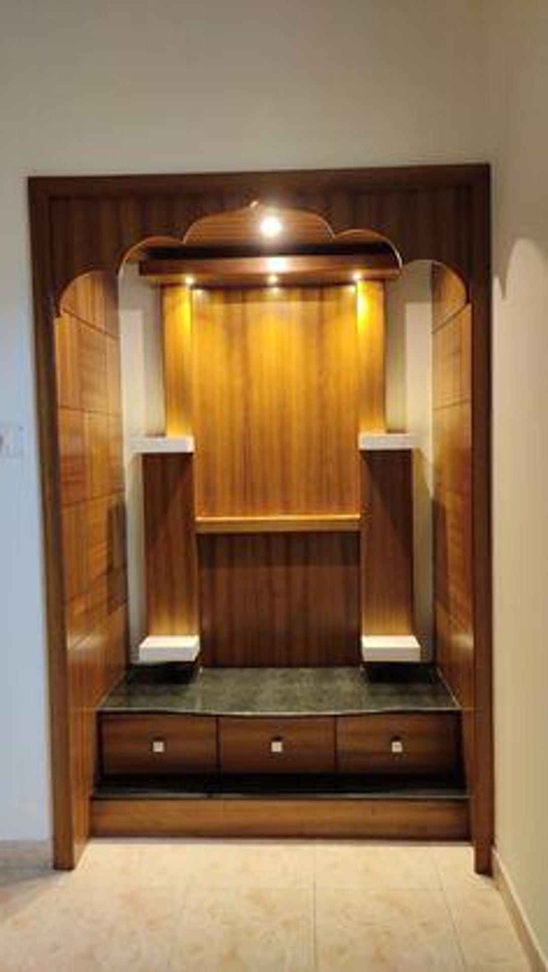Designer Pooja Mandir / Mantap / Wooden Temple With Drawer, Wood Home ...