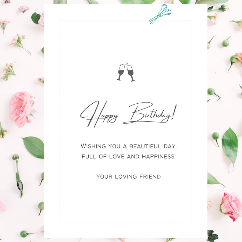 Printable Birthday Card Message Birthday Card Message - Etsy