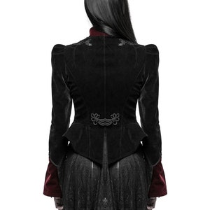 Halloween Gothic Jacket, Black & Red Womens Gothic Velvet Jacket ...