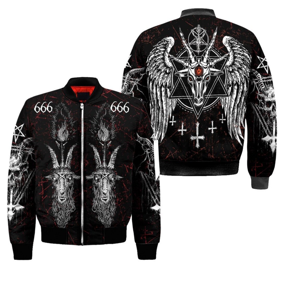 666 Satanic Bomber Jacket Death Metal Custom Handmade Jacket - Etsy ...