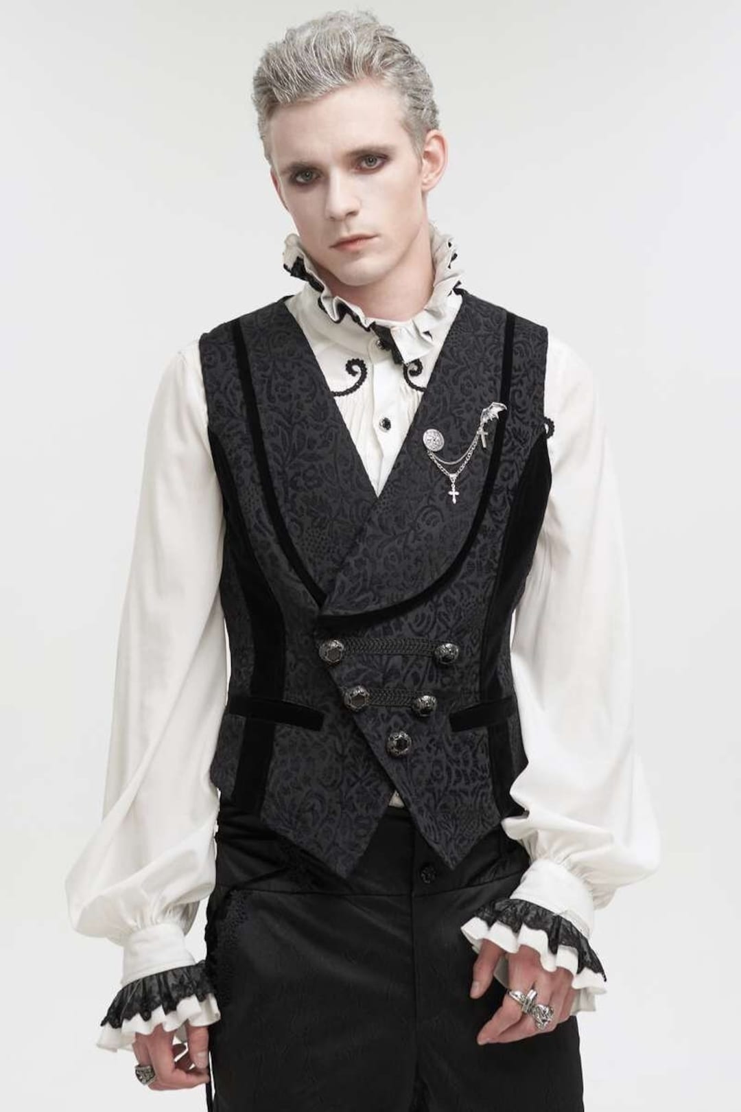 Men's Gothic Steampunk Waistcoat, Prince Men Vest, Goth Men Waistcoat ...
