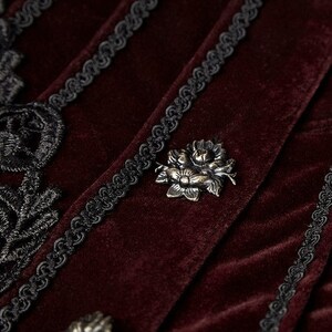 Halloween Gothic Jacket, Black & Red Womens Gothic Velvet Jacket, Simply Stunning Womens Gothic ...