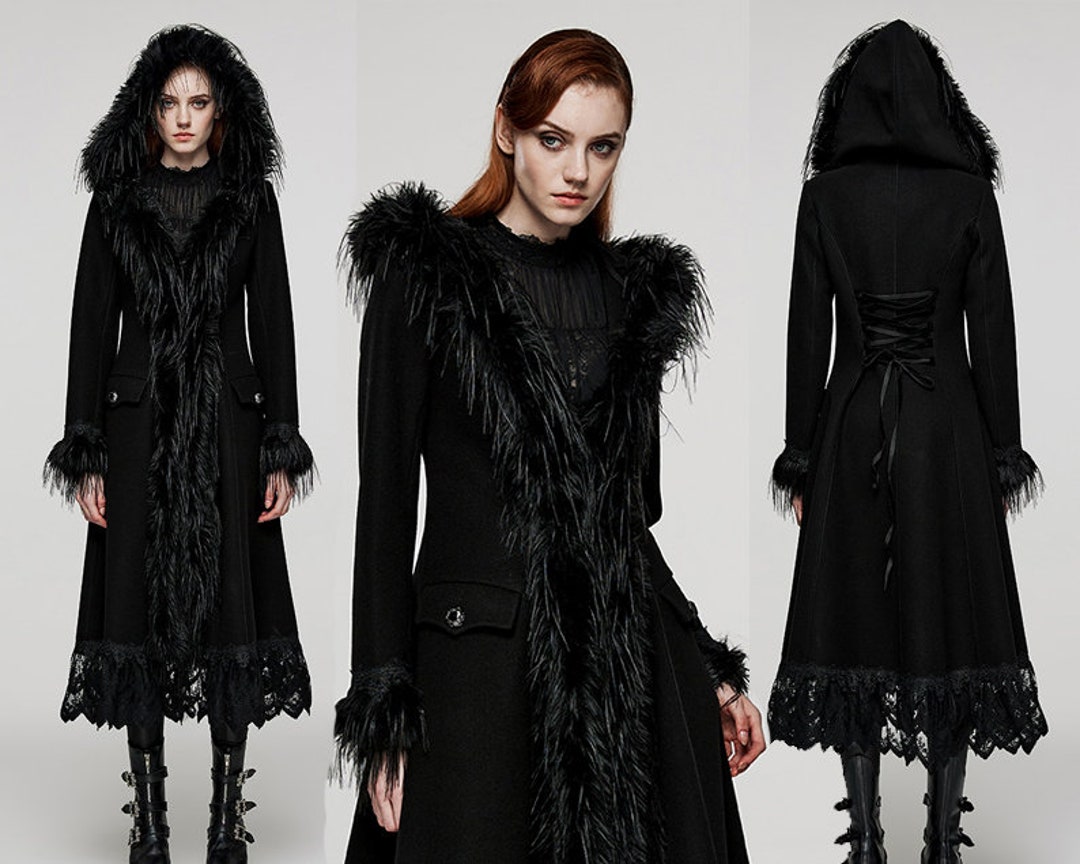 Goth Gorgeous Faux Cashmere Coat Women Warm Long Jacket - Etsy