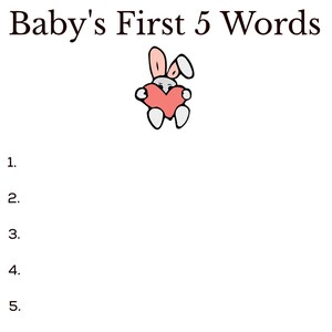 Baby's First 5 Words, Toddler, Printable Digital Download - Etsy
