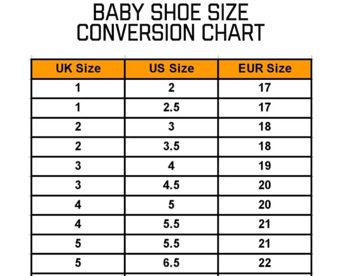 Printable Kids Shoe Sizing Chart Accurate Sizing for Happy Little Feet ...